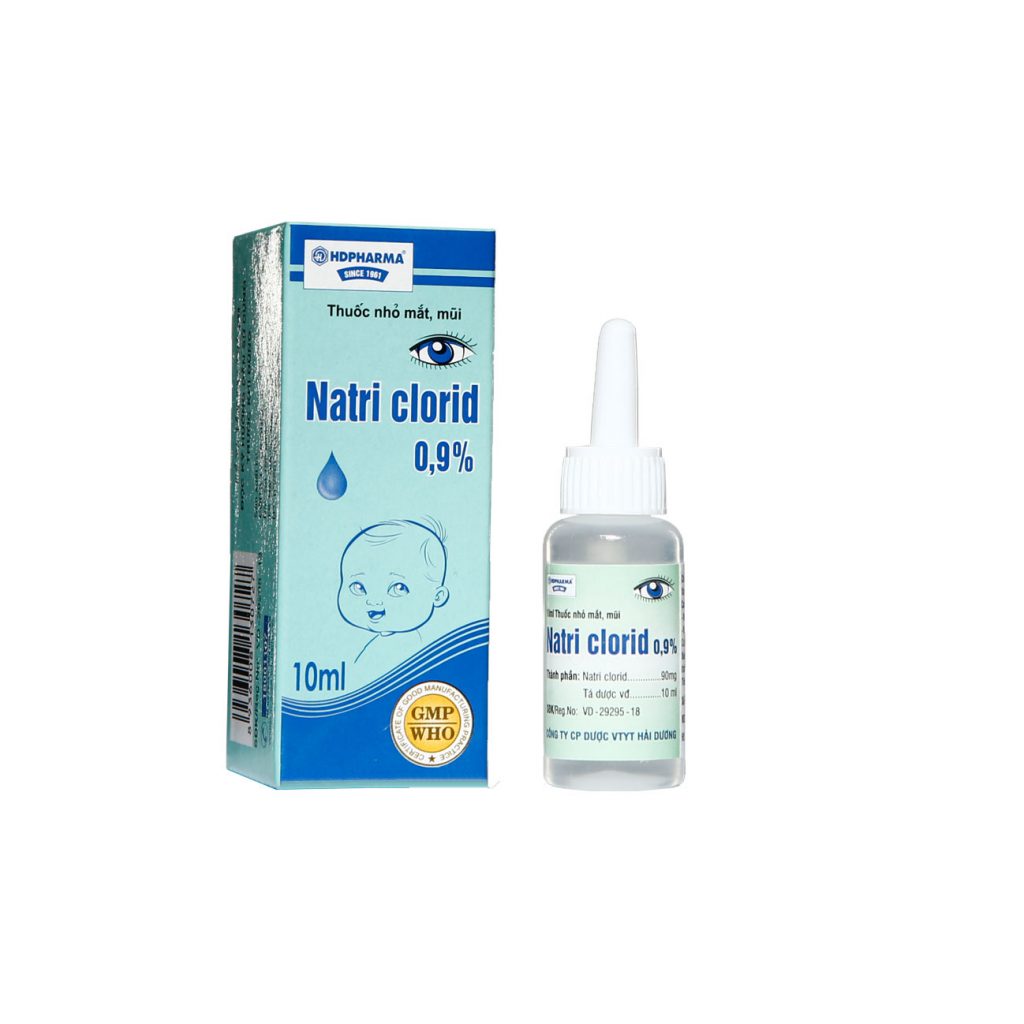 NATRI CLORID 0,9% (thuốc nhỏ mắt, mũi - lọ nhọn) - HDPHARMA -SINCE 1961